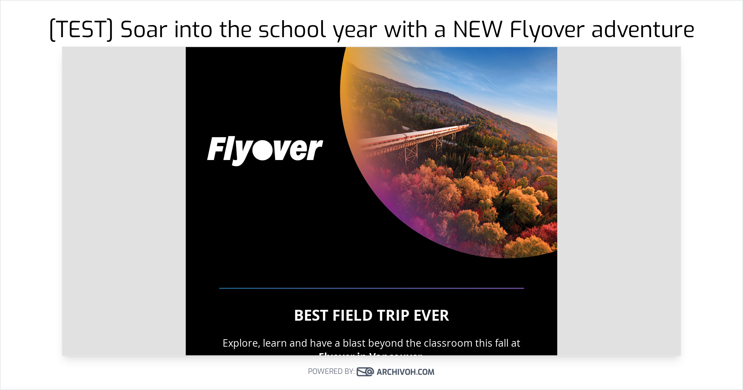 [TEST] Soar into the school year with a NEW Flyover adventure