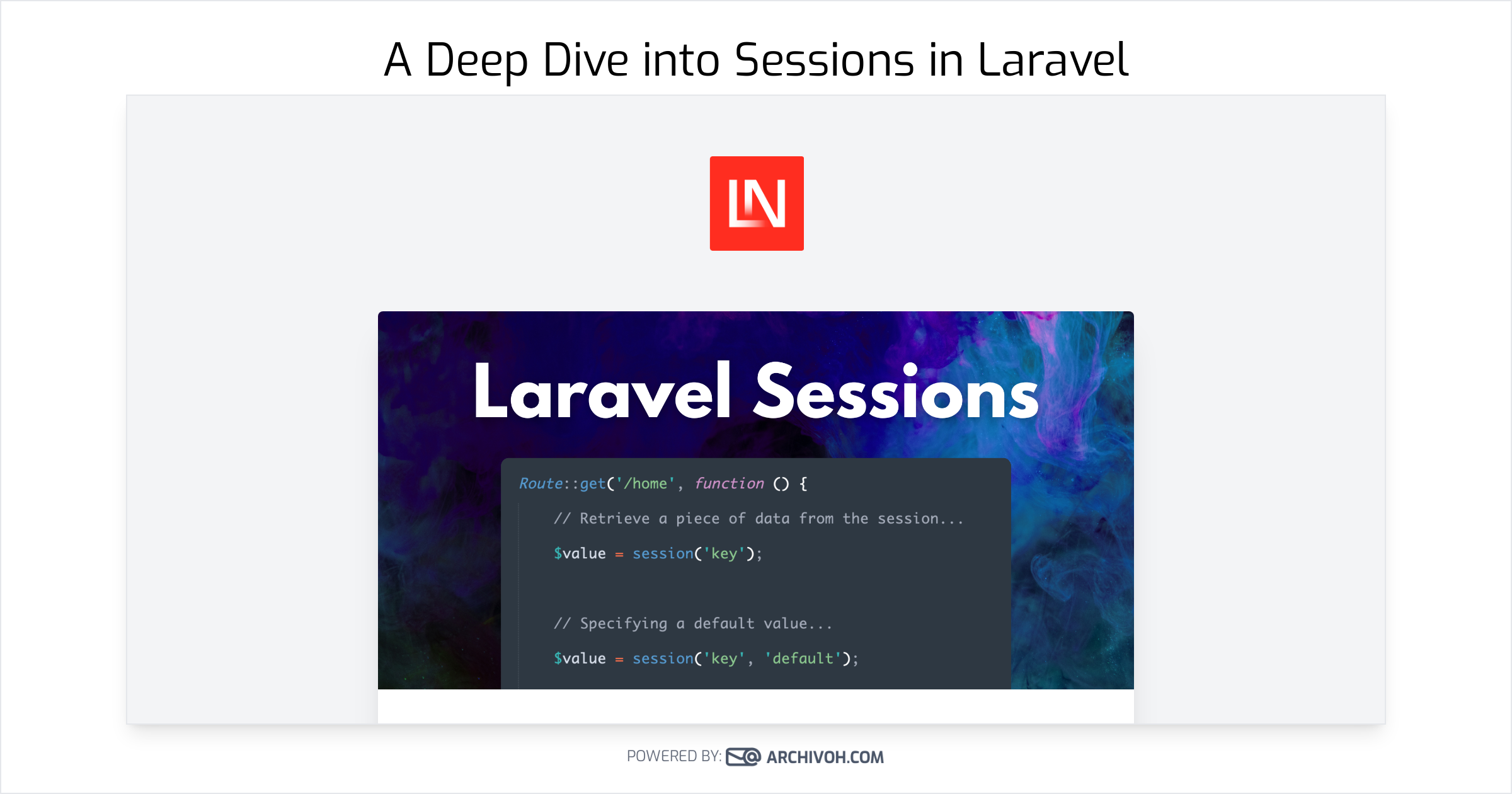 A Deep Dive into Sessions in Laravel
