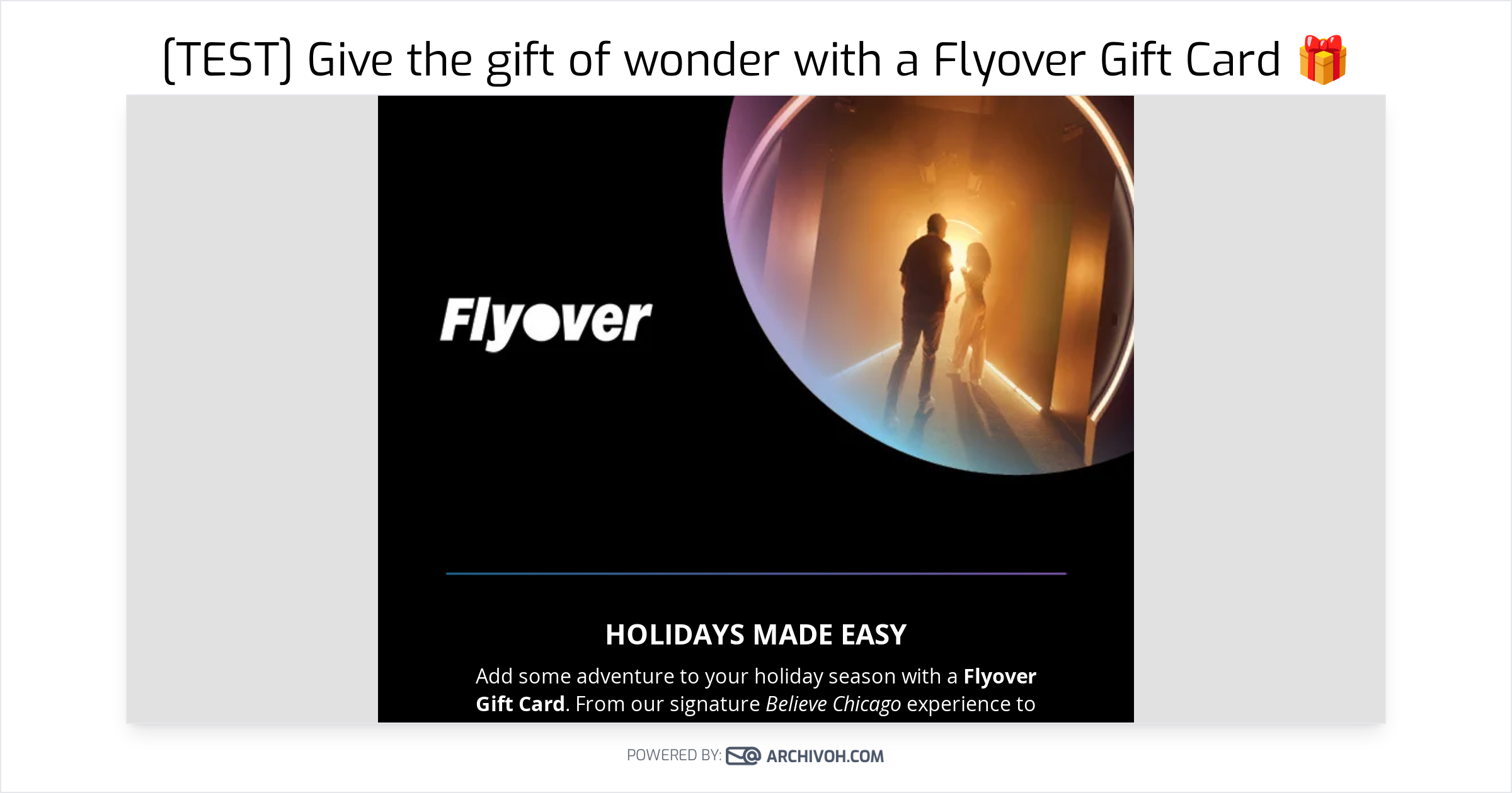 [TEST] Give the gift of wonder with a Flyover Gift Card 🎁