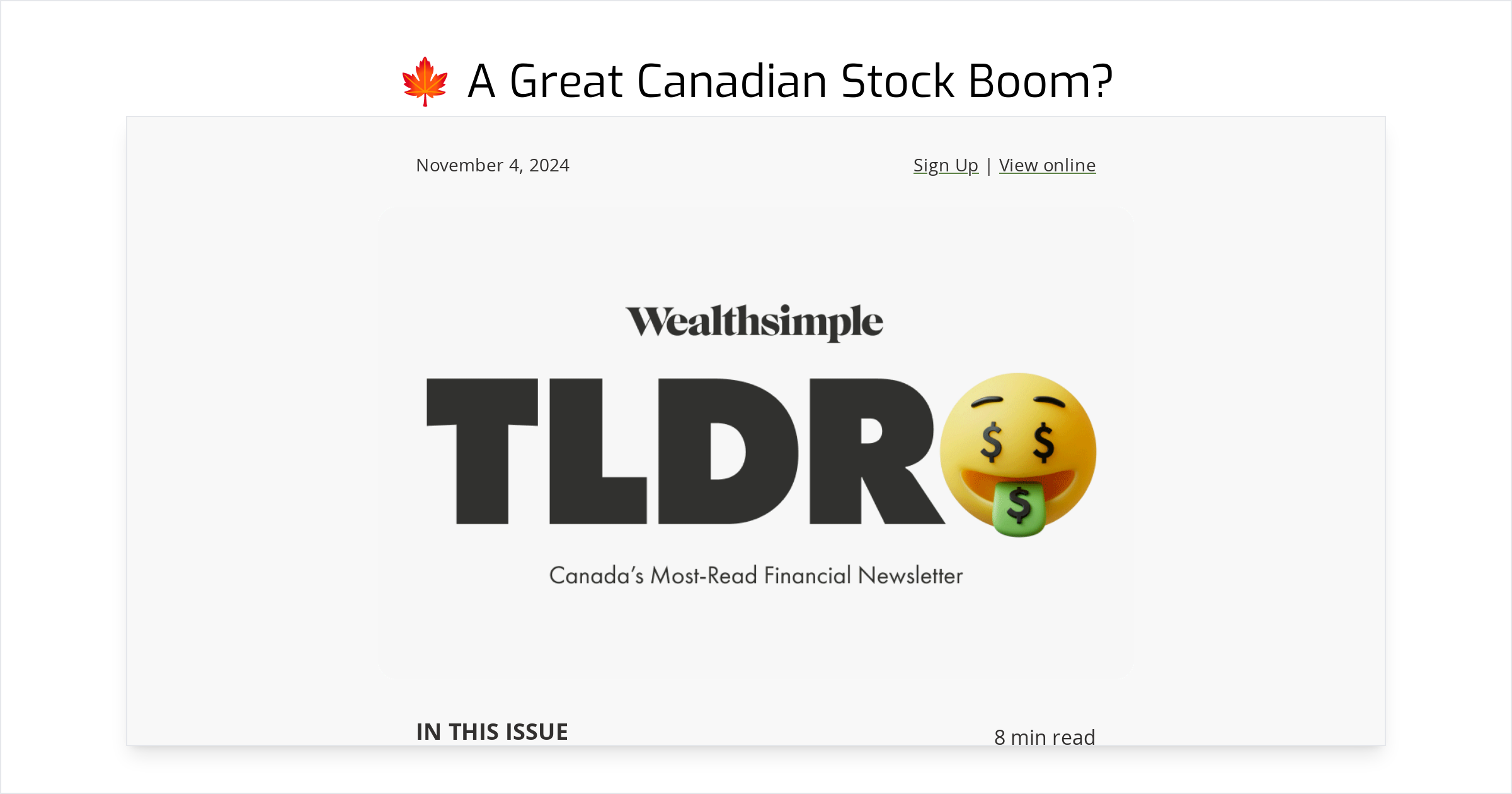 🍁 A Great Canadian Stock Boom?