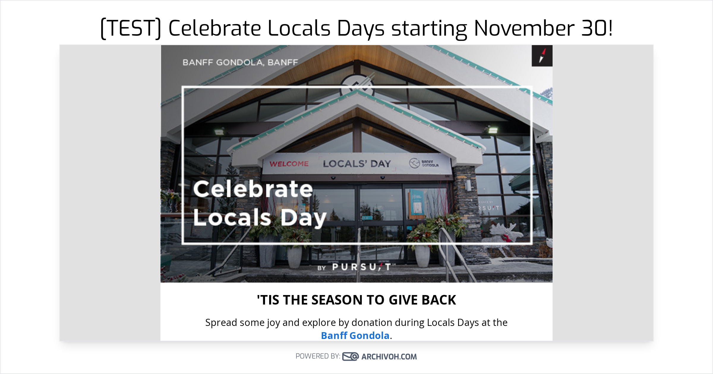 [TEST] Celebrate Locals Days starting November 30!