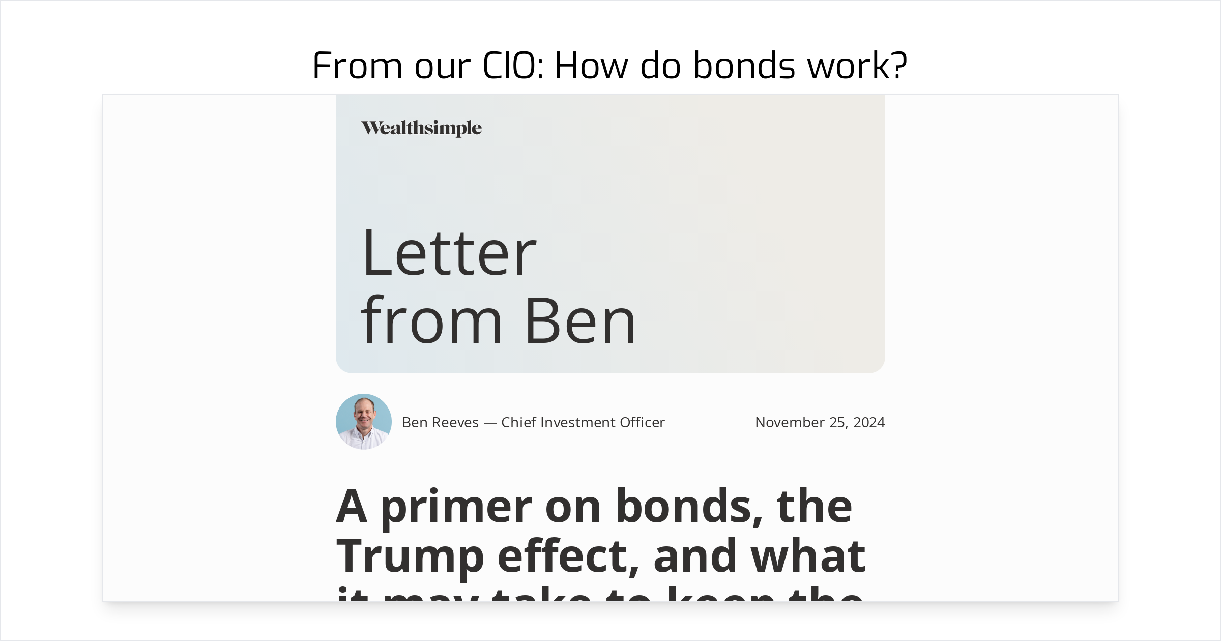 From our CIO: How do bonds work?