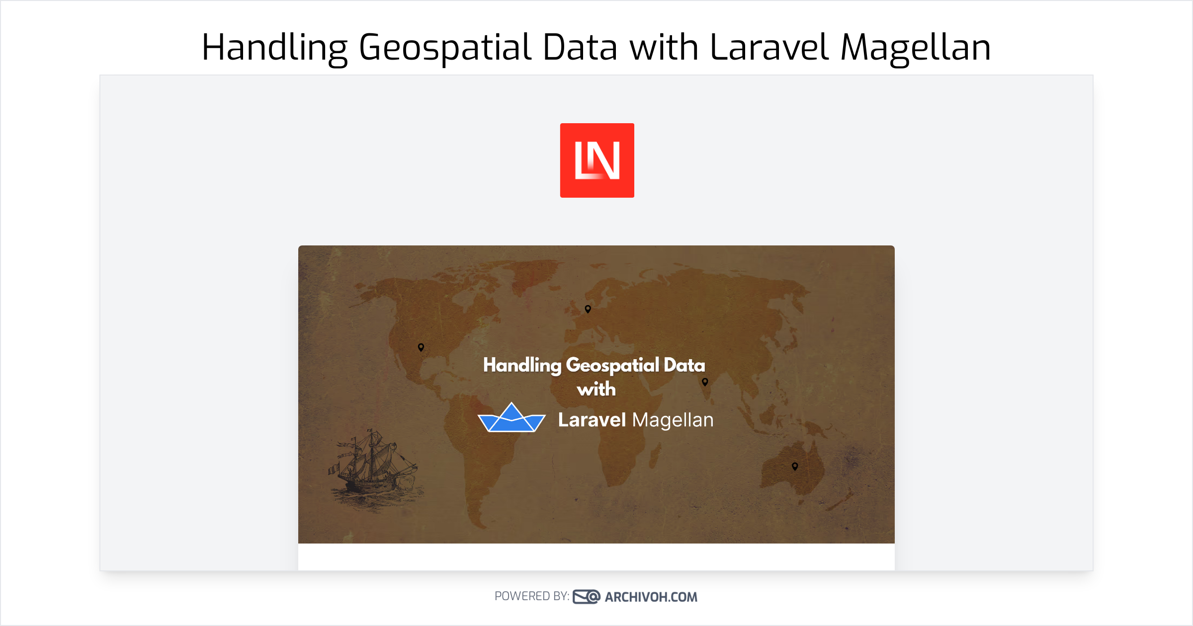 Handling Geospatial Data with Laravel Magellan Handling Geospatial Data with Laravel Magellan