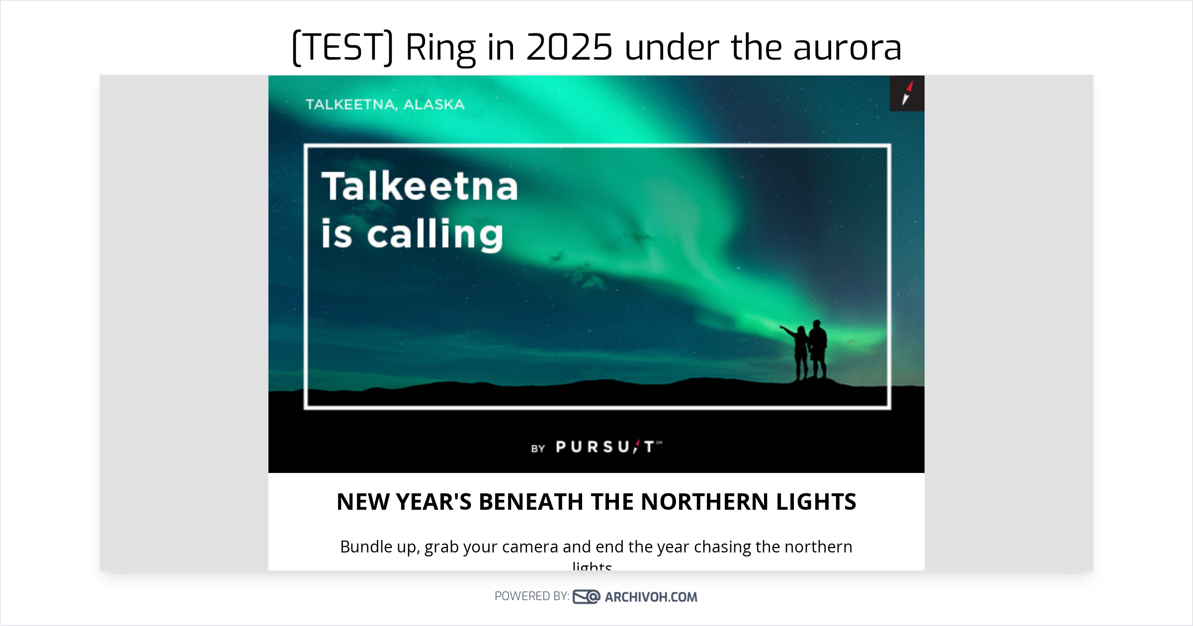 [TEST] Ring in 2025 under the aurora