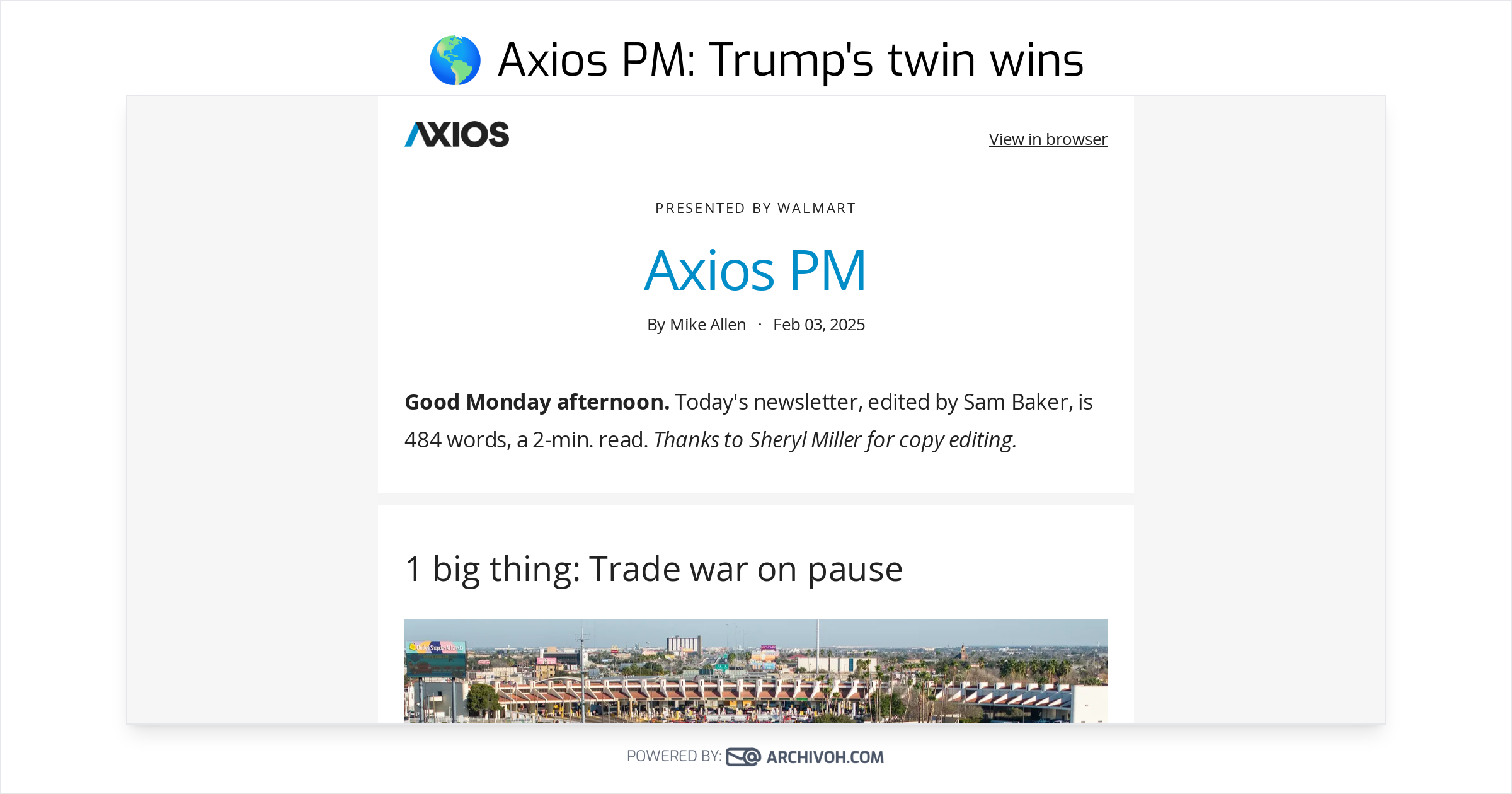🌎 Axios PM: Trump's twin wins