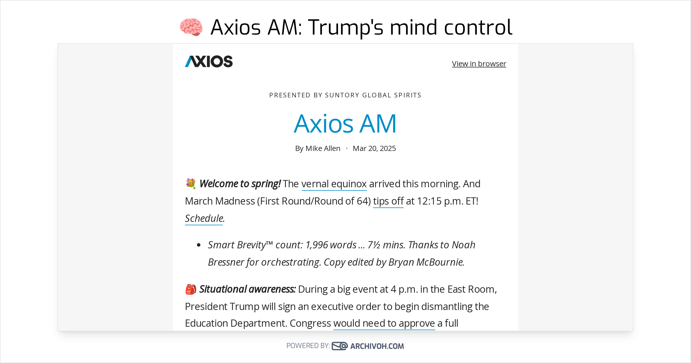 🧠 Axios AM: Trump's mind control