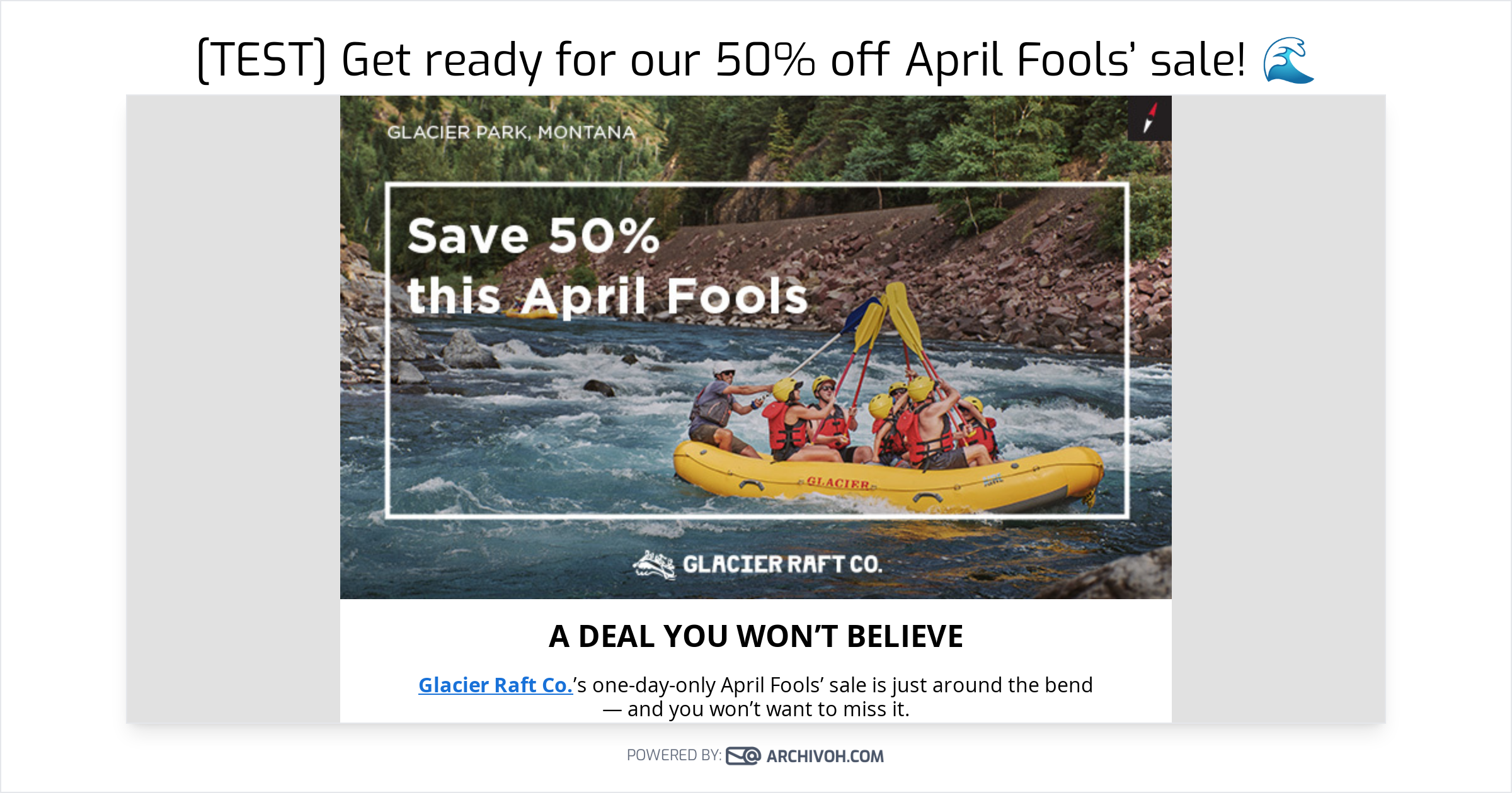 [TEST] Get ready for our 50% off April Fools’ sale! 🌊