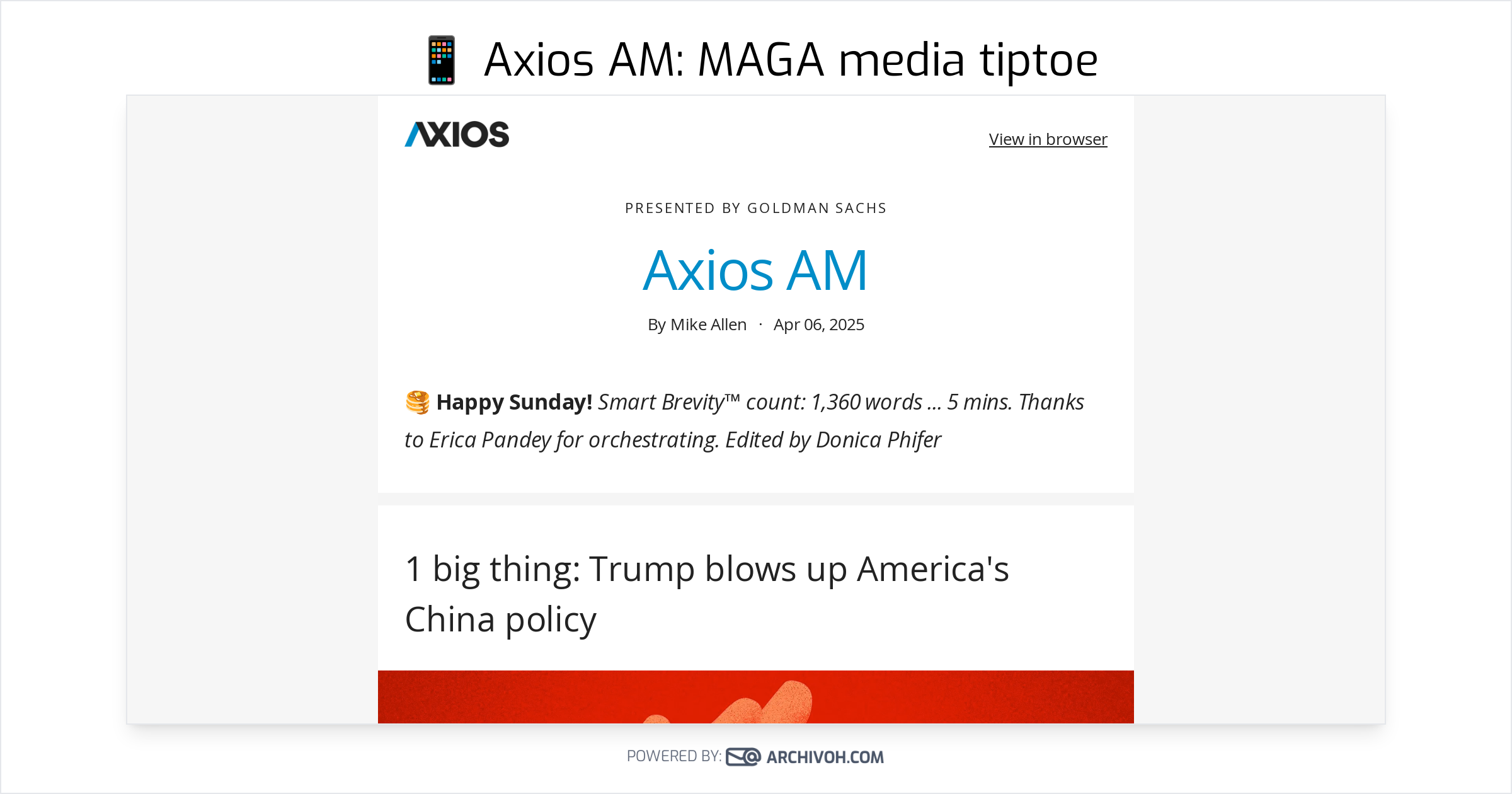 📱 Axios AM: MAGA media tiptoe