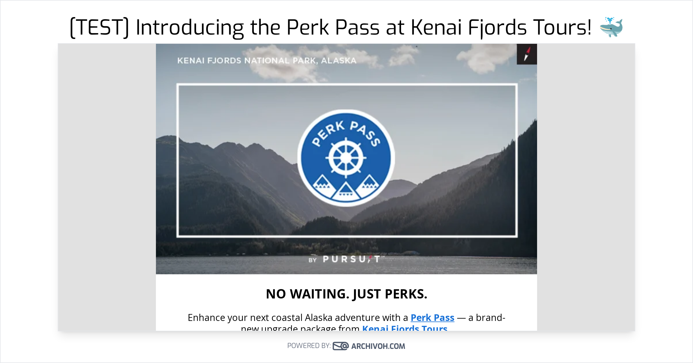 [TEST] Introducing the Perk Pass at Kenai Fjords Tours! 🐳