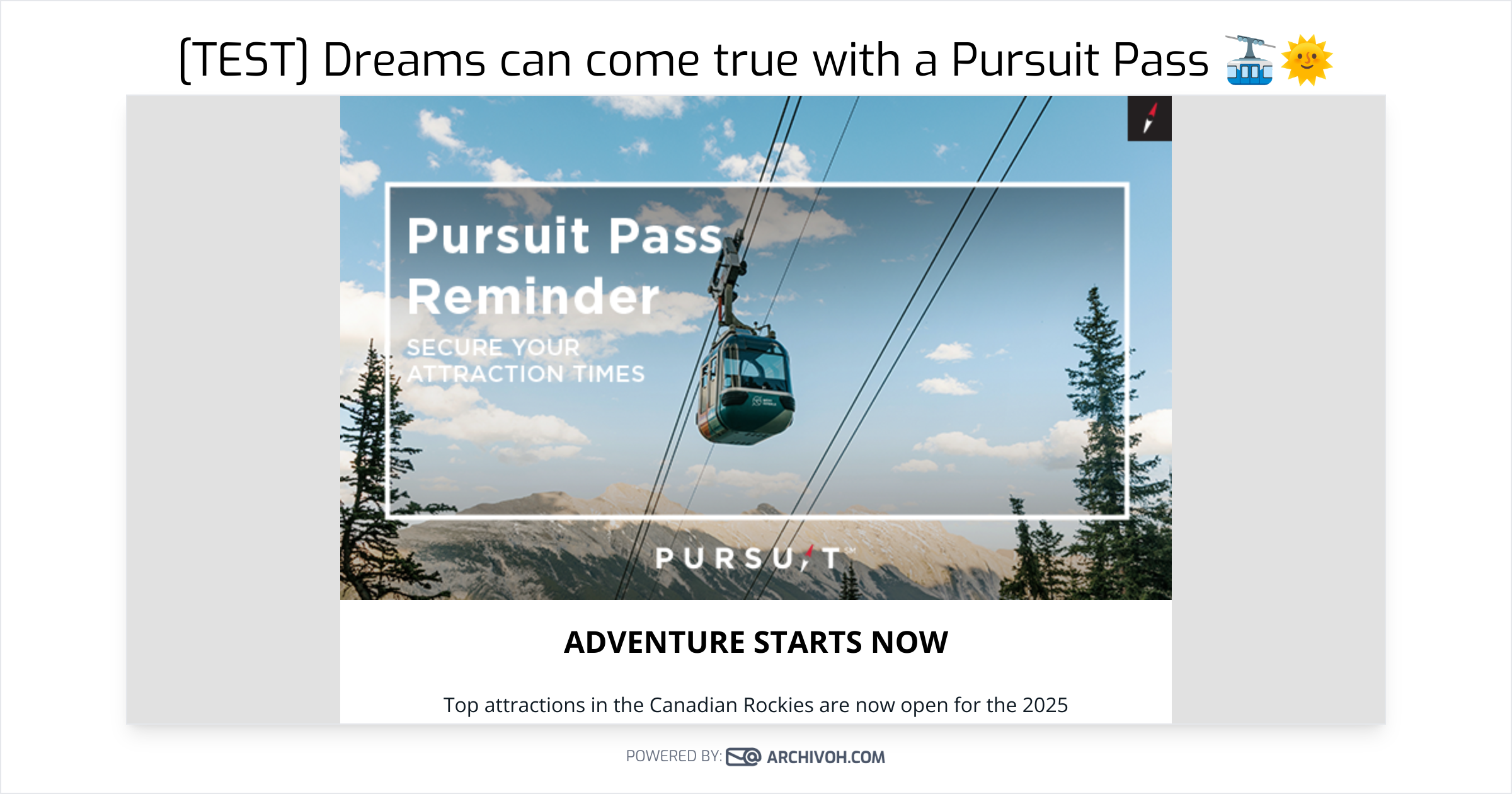 [TEST] Dreams can come true with a Pursuit Pass 🚠🌞