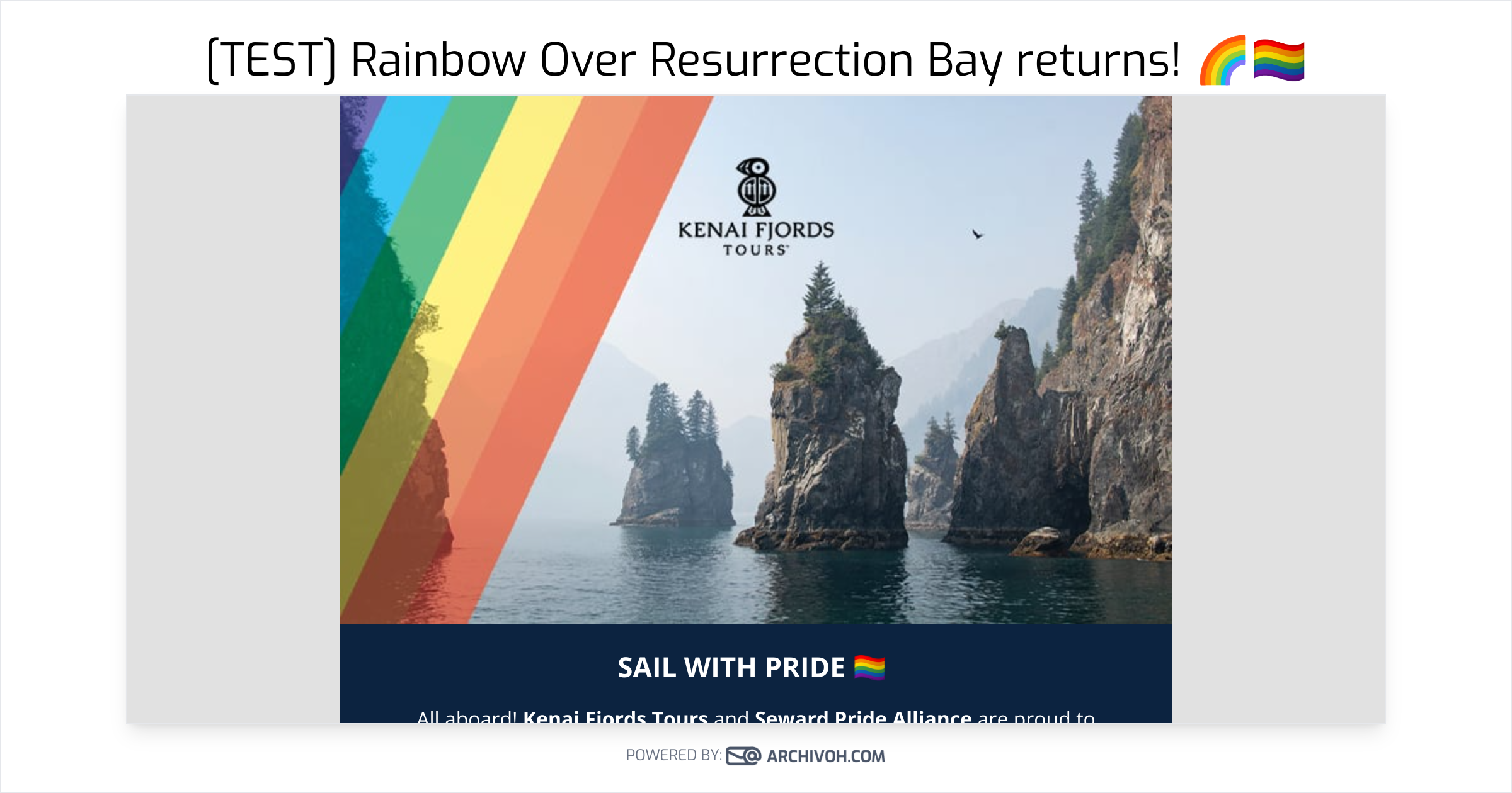 [TEST] Rainbow Over Resurrection Bay returns! 🌈🏳‍🌈