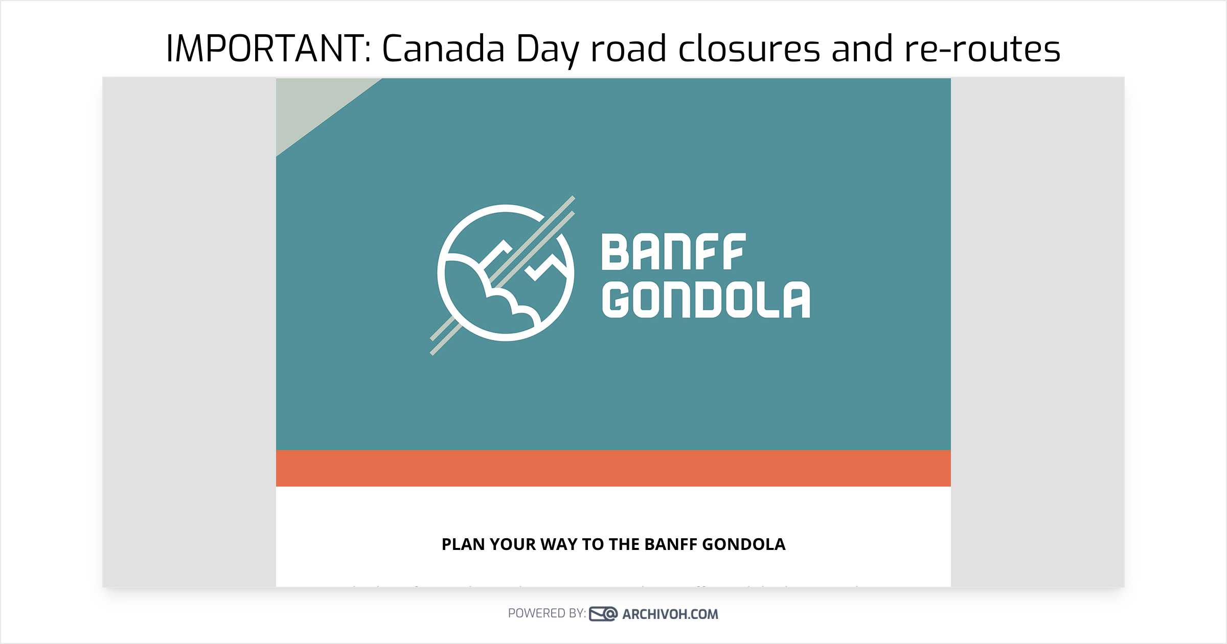 IMPORTANT: Canada Day road closures and re-routes