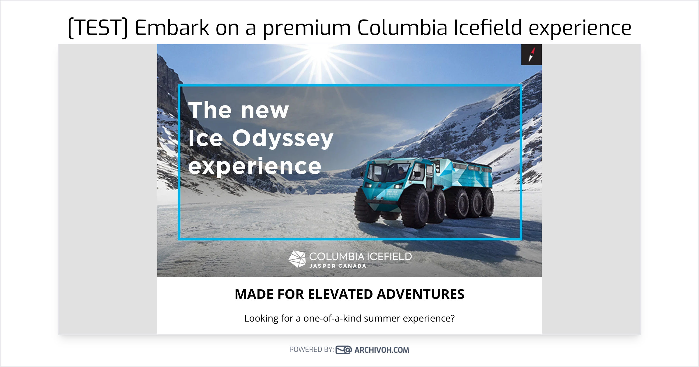 [TEST] Embark on a premium Columbia Icefield experience