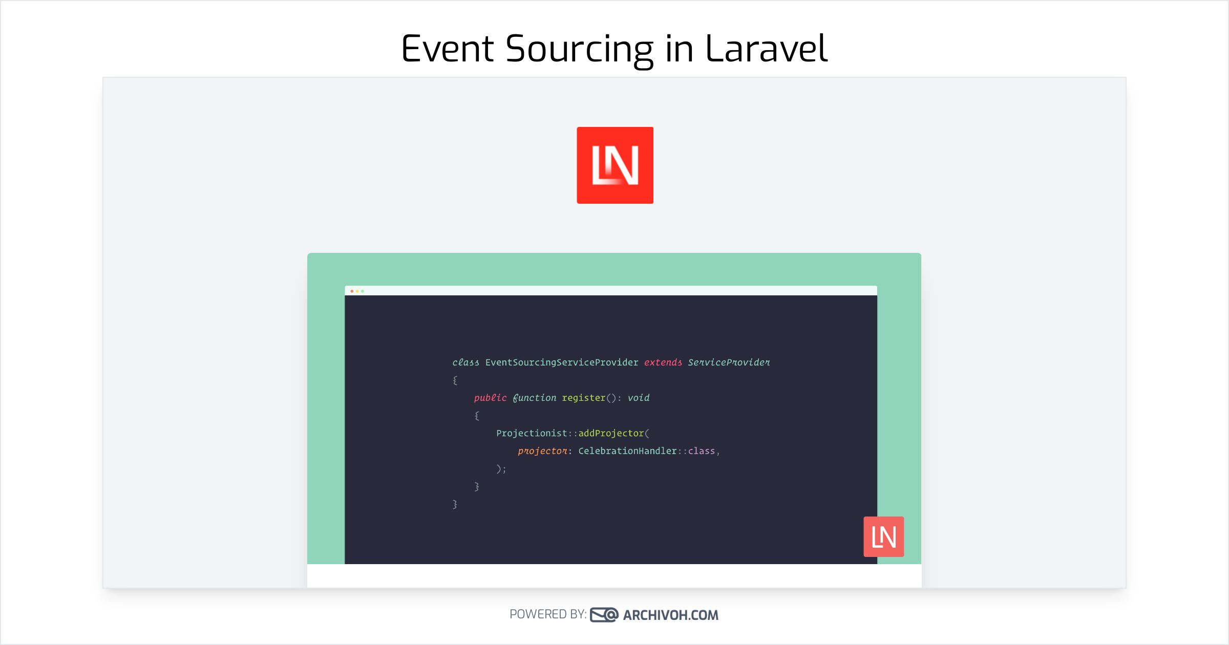 Event Sourcing in Laravel