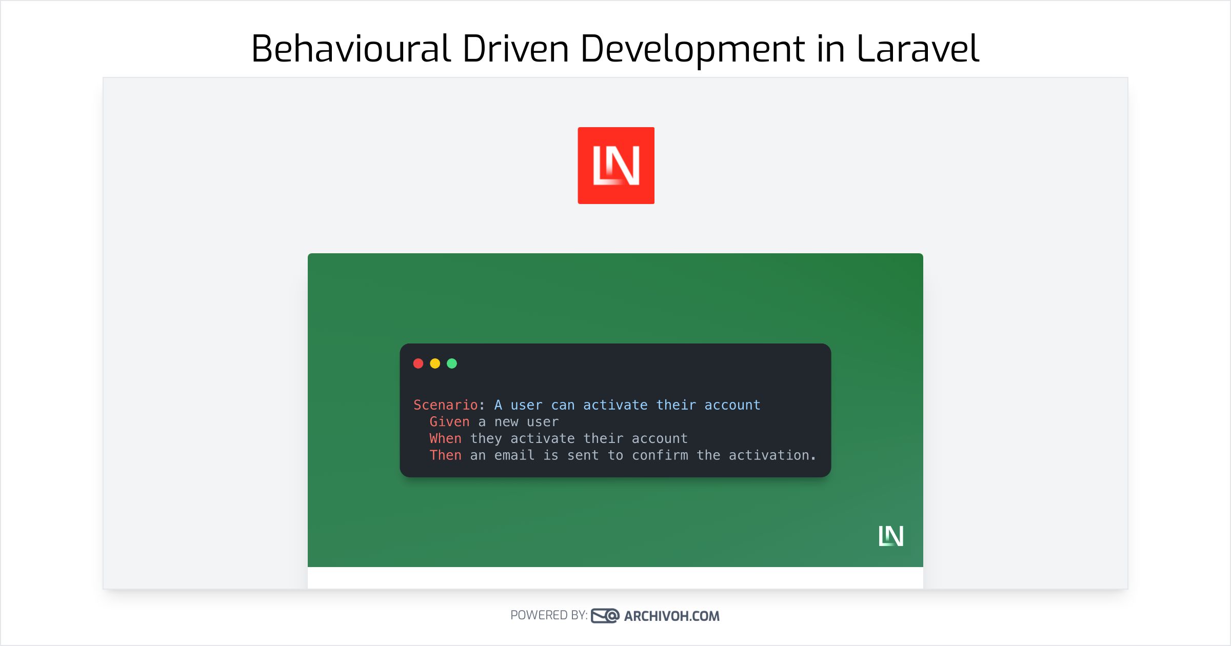 Behavioural Driven Development in Laravel