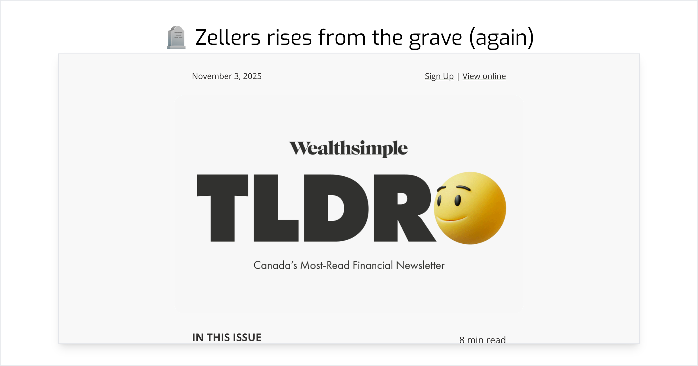 🪦 Zellers rises from the grave (again)