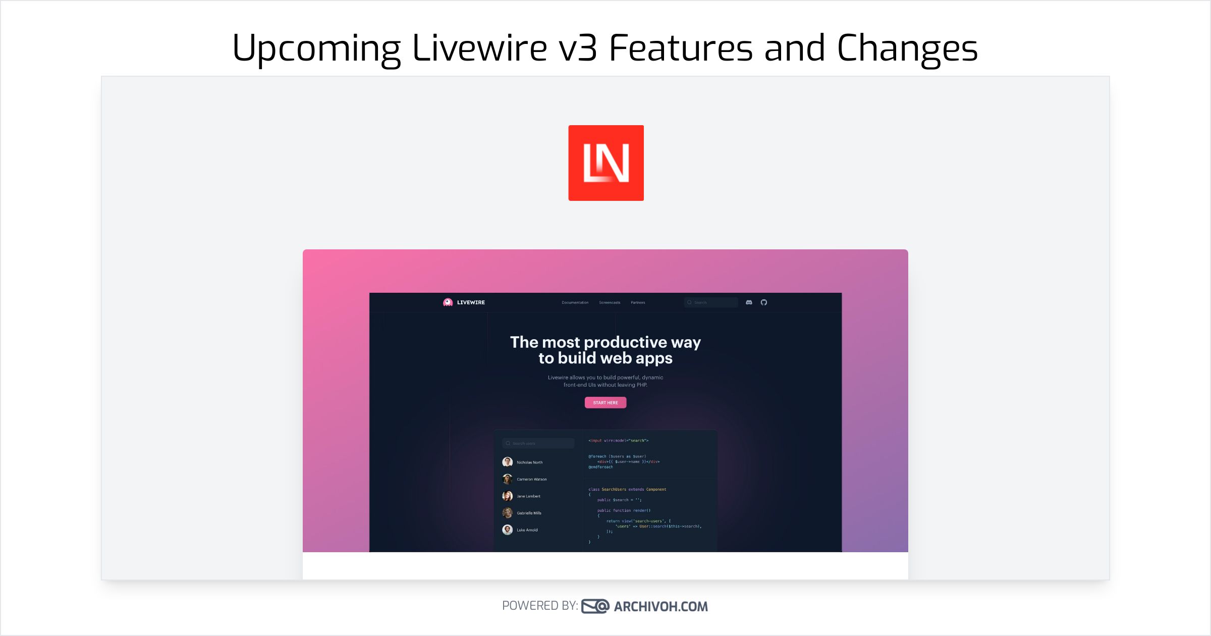 Upcoming Livewire v3 Features and Changes