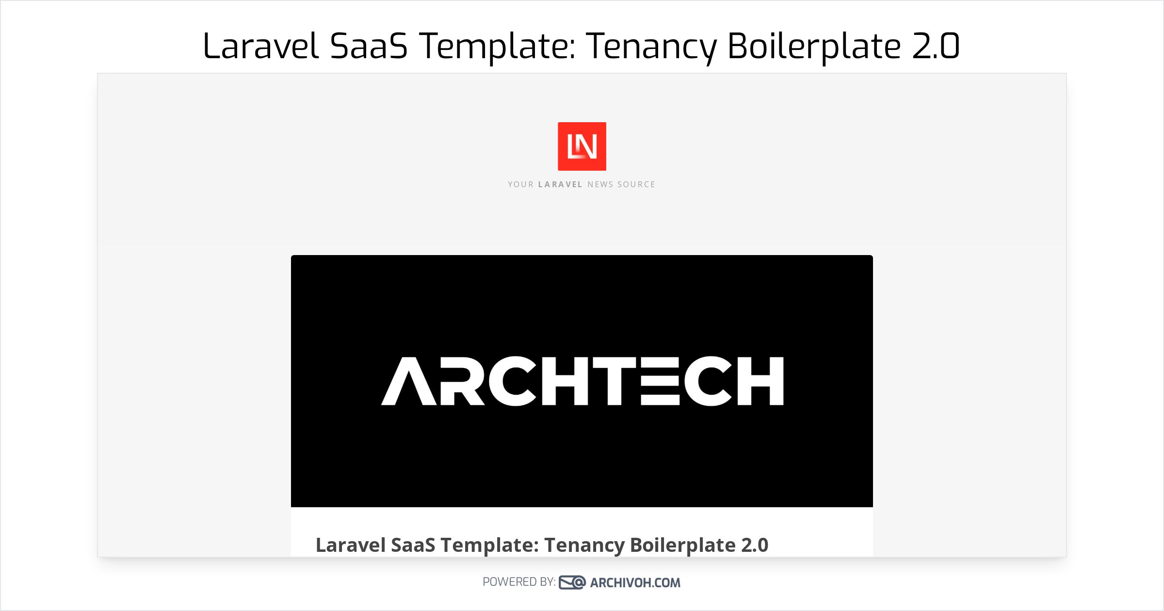 Laravel SaaS Template: Tenancy Boilerplate 2.0