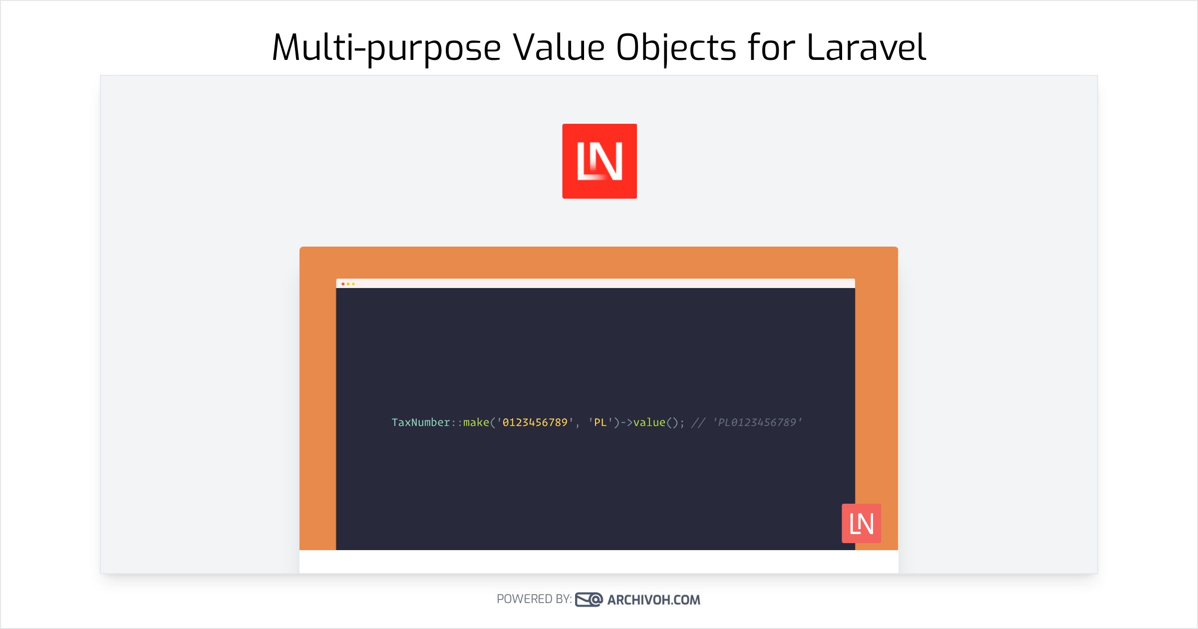 Multi-purpose Value Objects for Laravel Multi-purpose Value Objects for Laravel