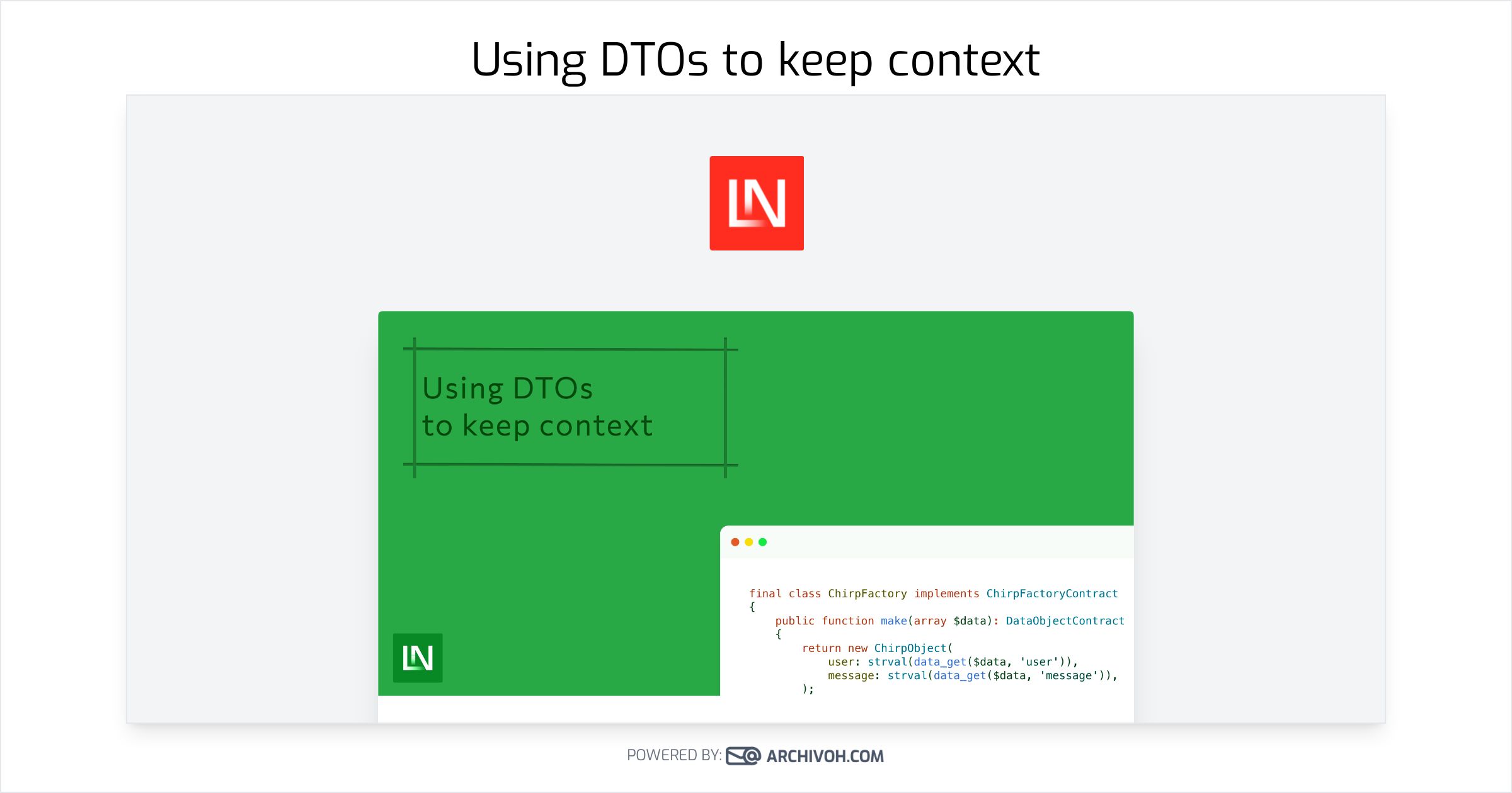 Using DTOs to keep context