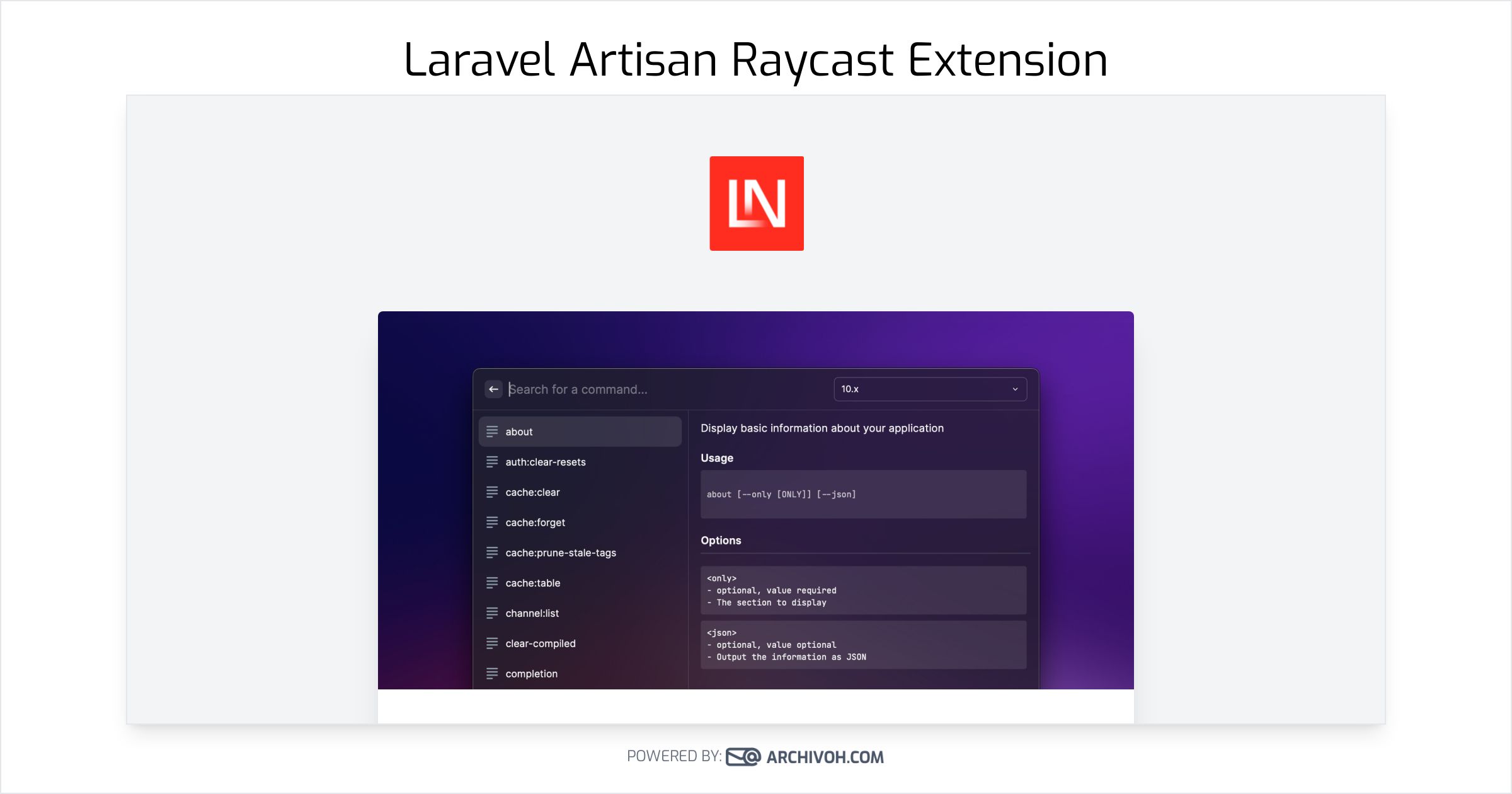 Laravel Artisan Raycast Extension