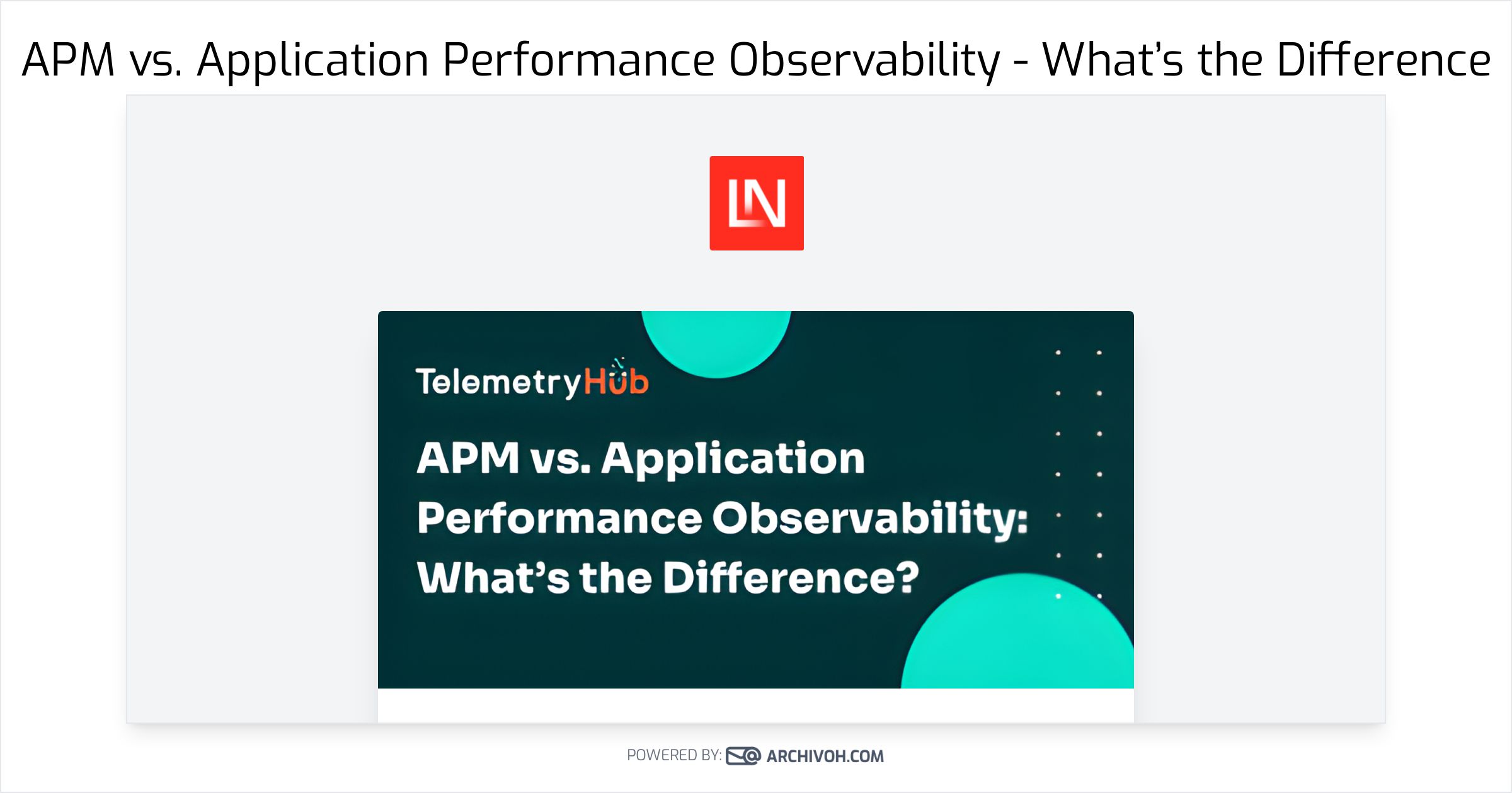 APM vs. Application Performance Observability - What’s the Differen...