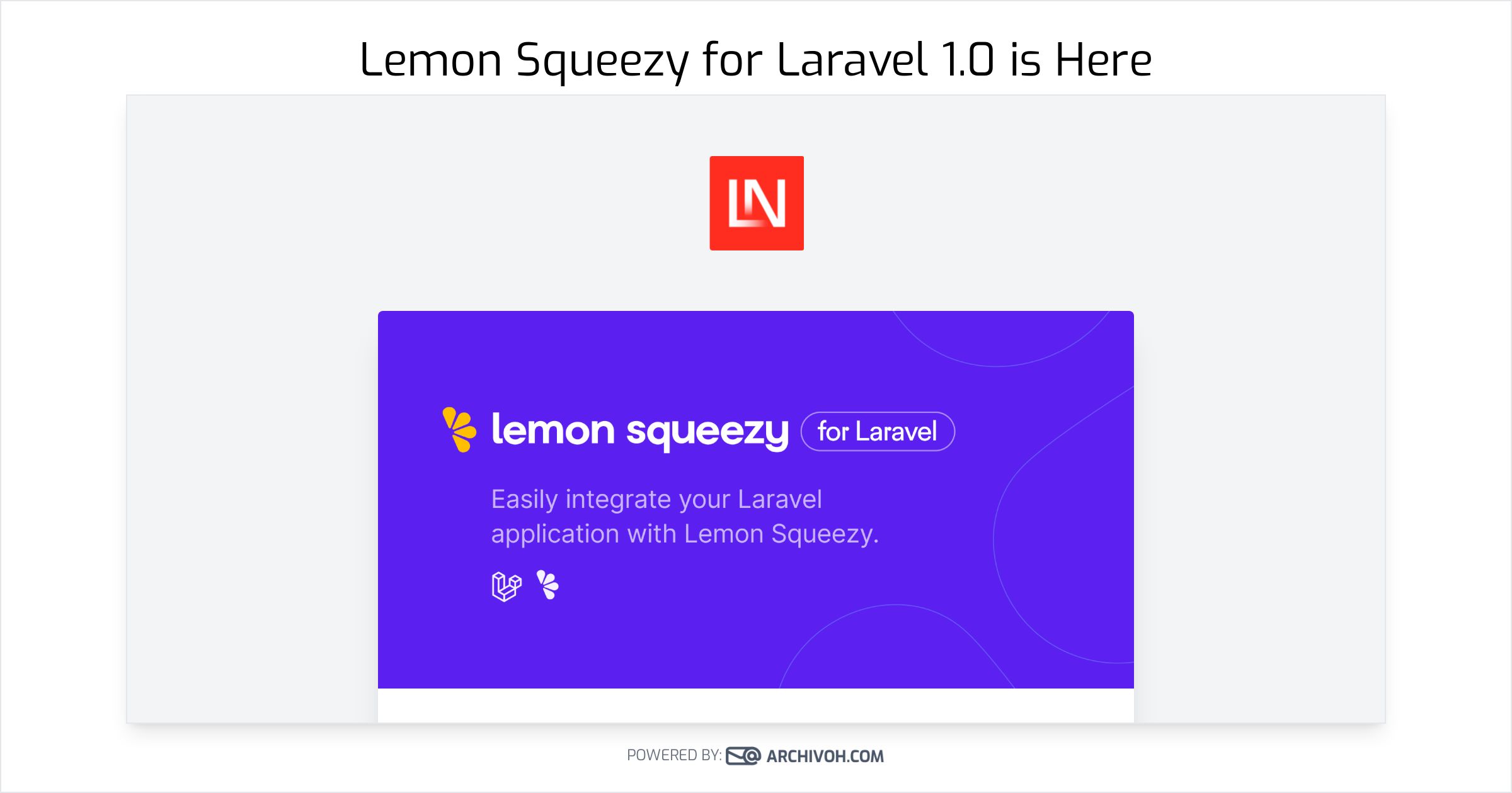 Lemon Squeezy for Laravel 1.0 is Here