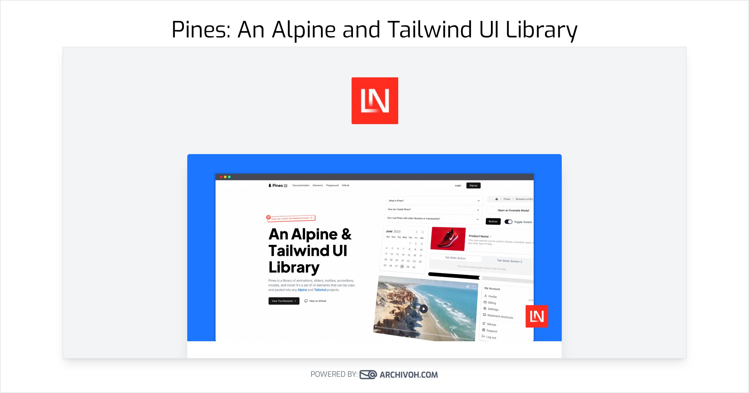 Pines: An Alpine and Tailwind UI Library
