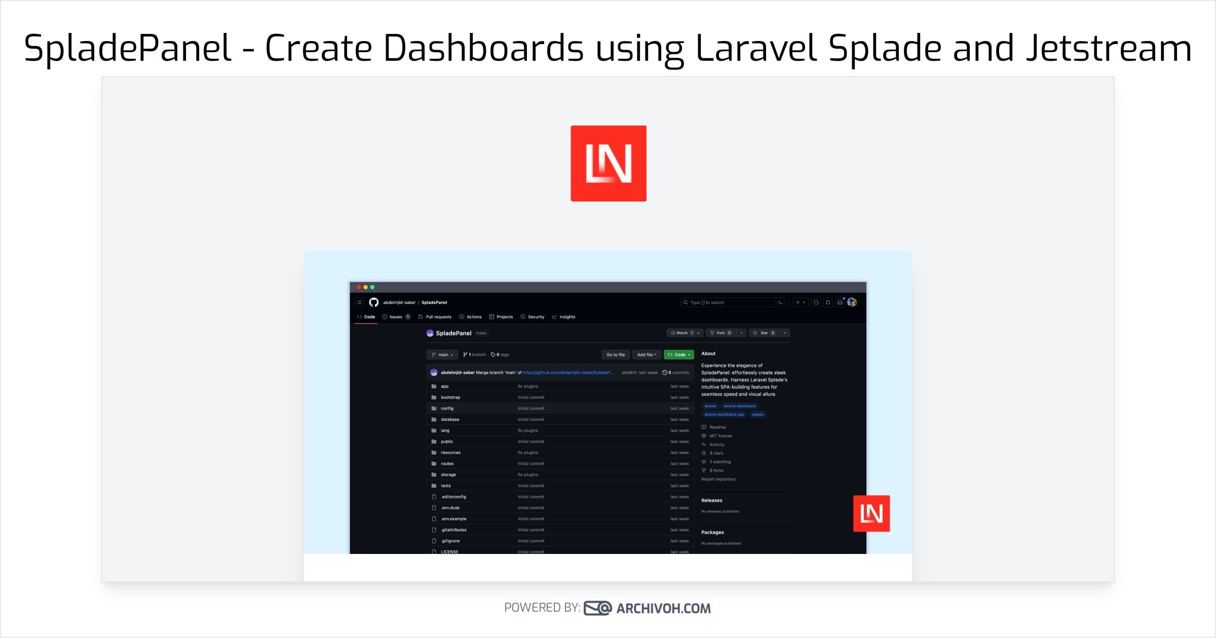 SpladePanel - Create Dashboards using Laravel Splade and Jetstream