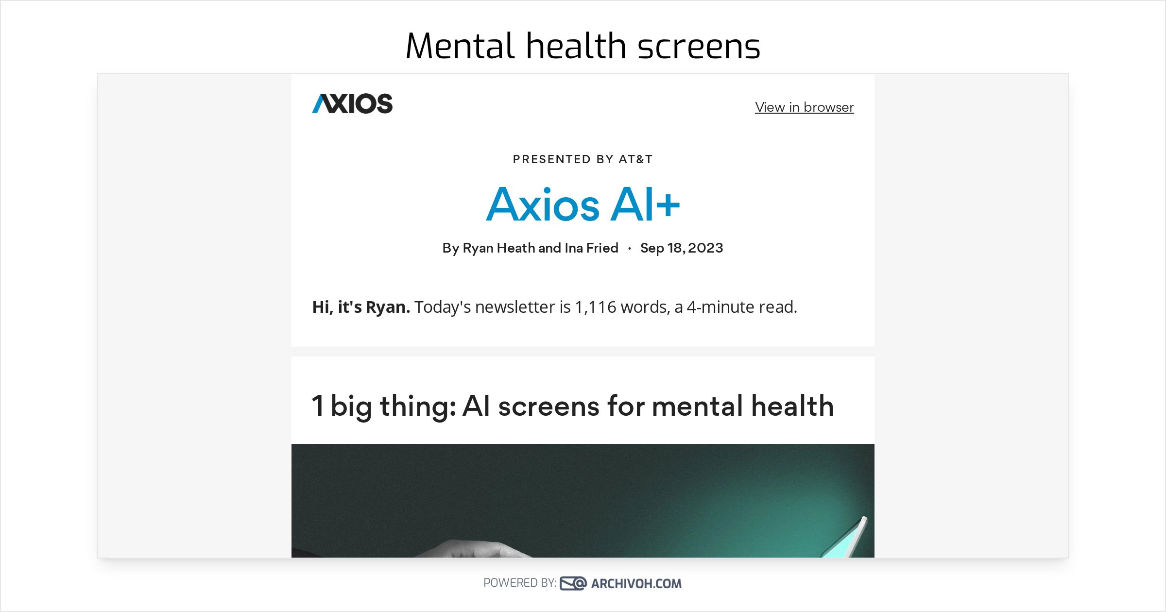 Mental health screens