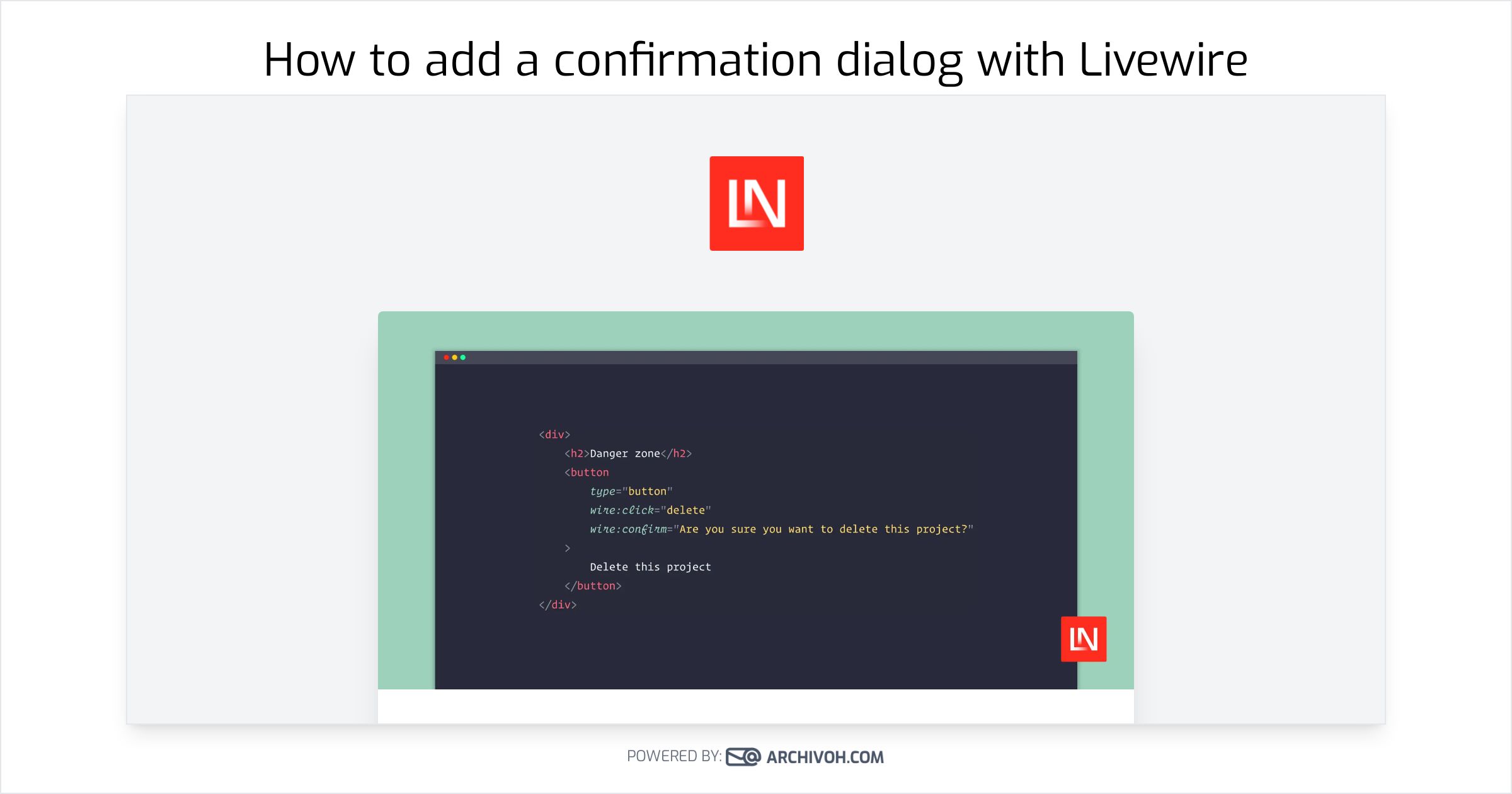 How To Add A Confirmation Dialog With Livewire