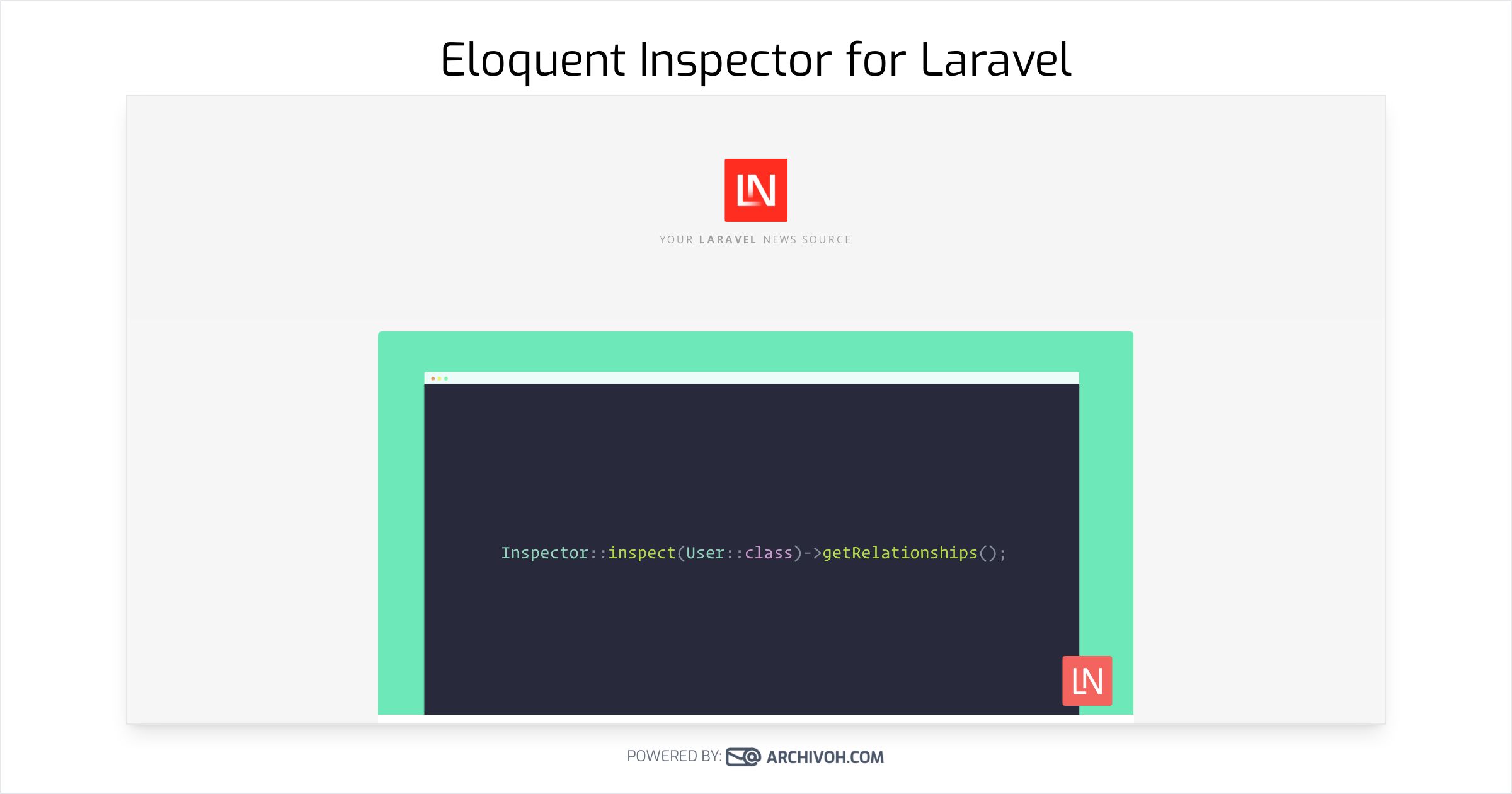 Eloquent Inspector for Laravel