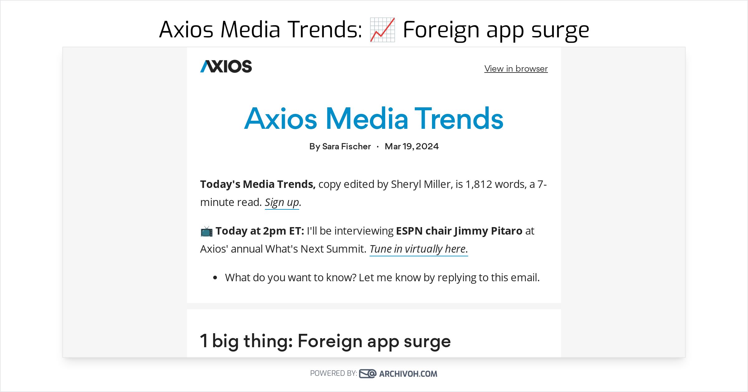 Axios Media Trends: 📈 Foreign app surge